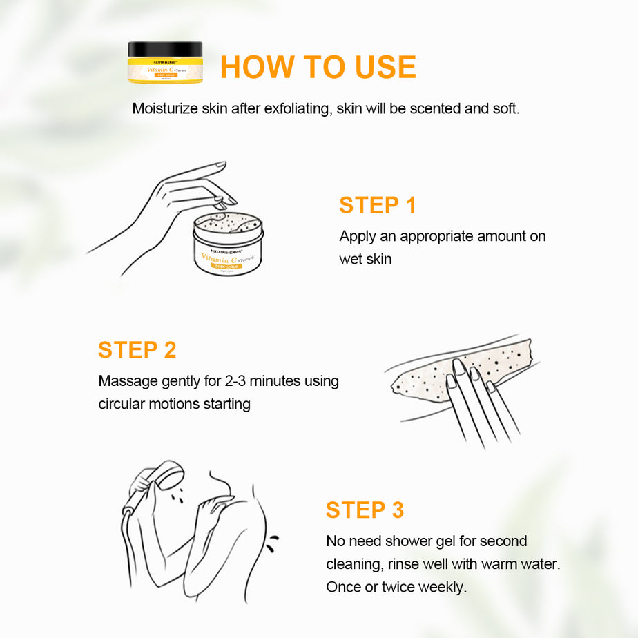 Vitamin C Turmeric Exfoliating Body Scrub For Skin Brightening ...