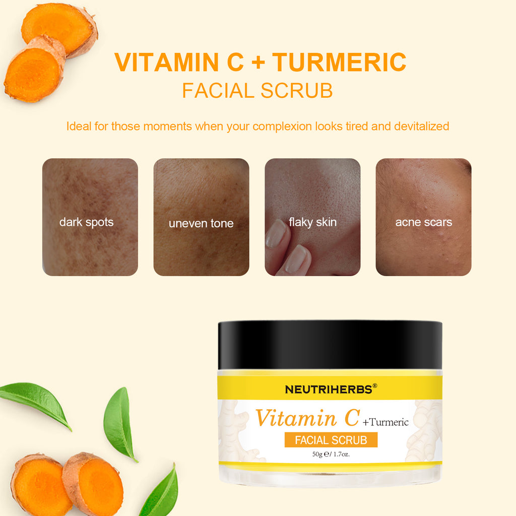 Vitamin C Turmeric Exfoliating Glow Facial Scrub For Skin Lightening ...