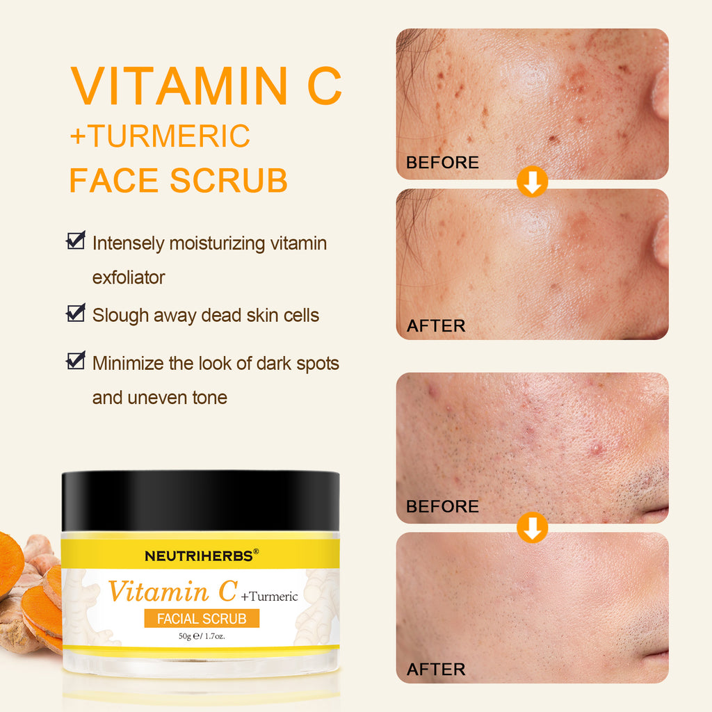 Vitamin C Turmeric Exfoliating Glow Facial Scrub For Skin Lightening ...