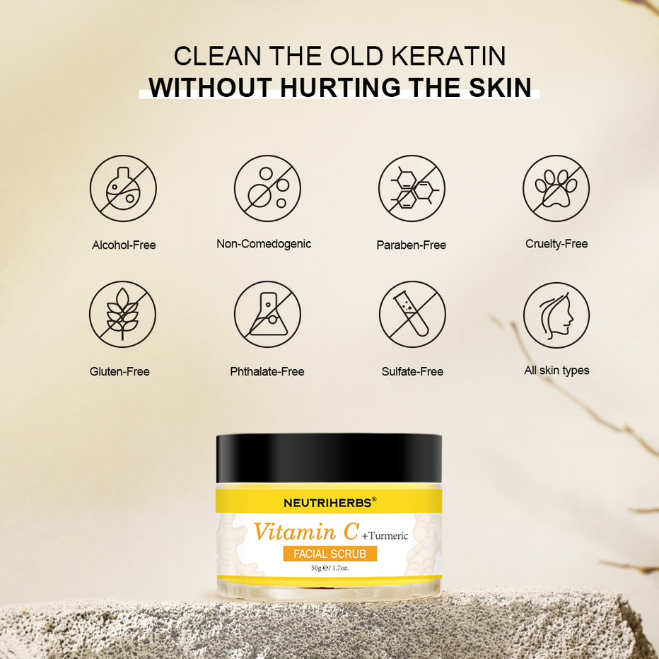 Vitamin C Turmeric Exfoliating Glow Facial Scrub For Skin Lightening ...